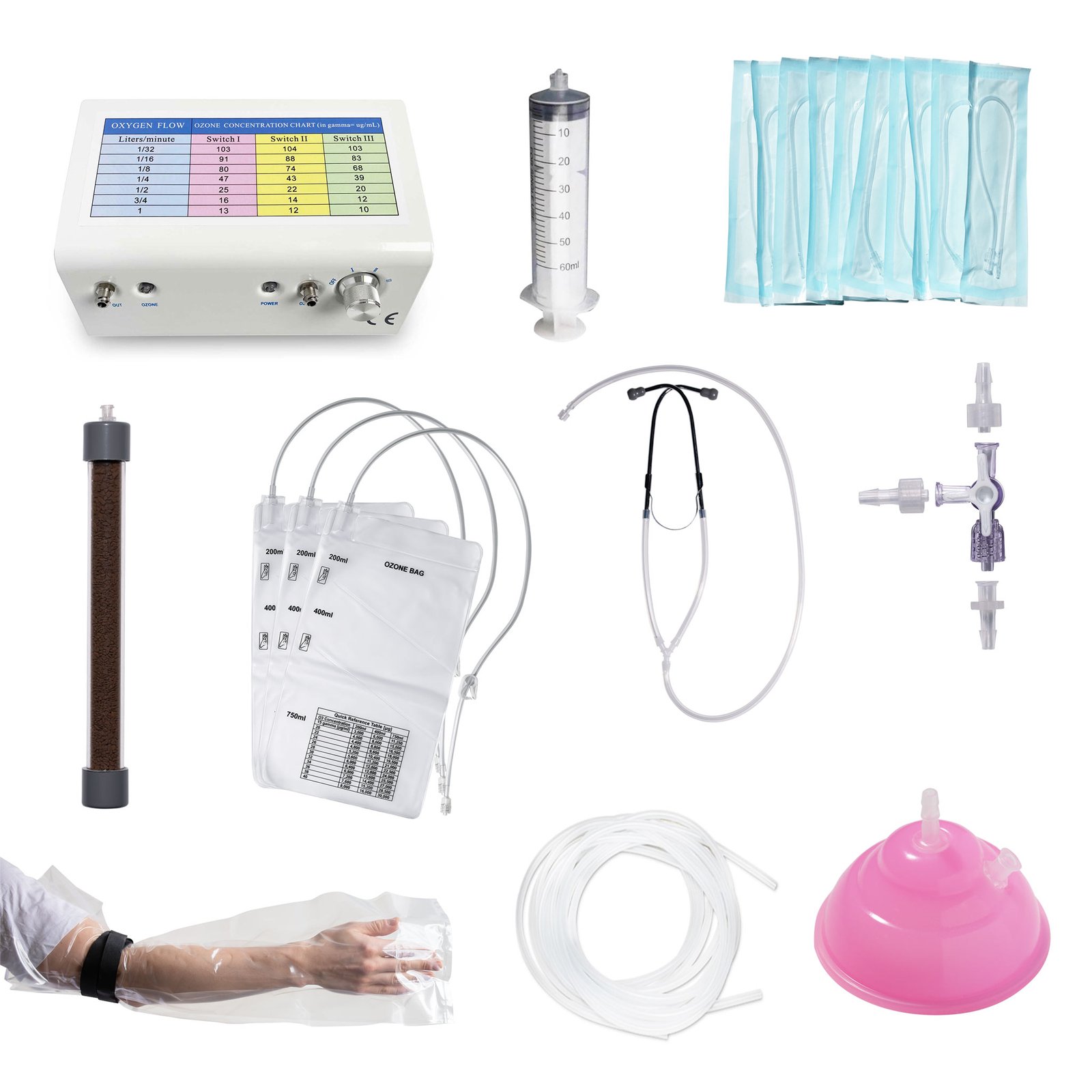Ozone Therapy Set. Ozone Therapy at Home Generator, Catheters, Bags ...